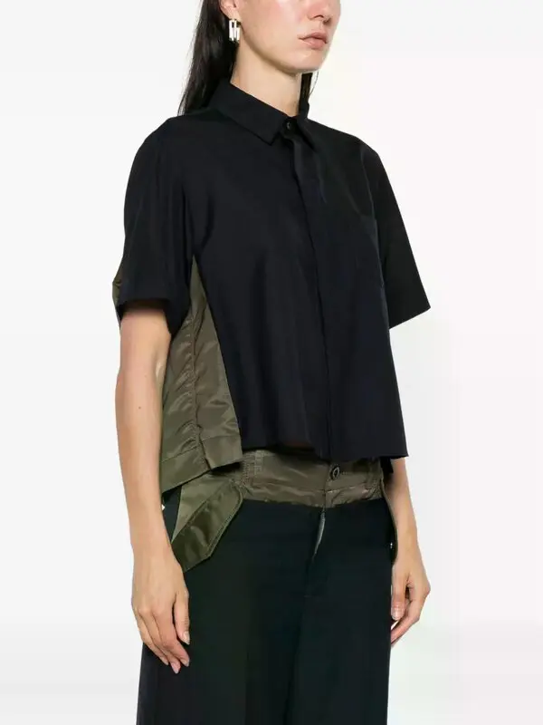 Sacai Paneled Short-sleeve Shirt