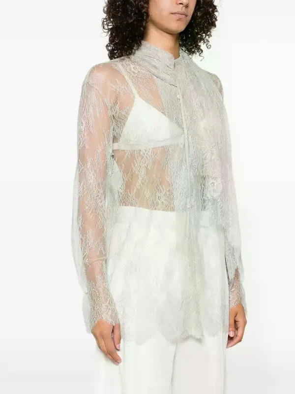 Alberta Ferretti Lace High-neck Top