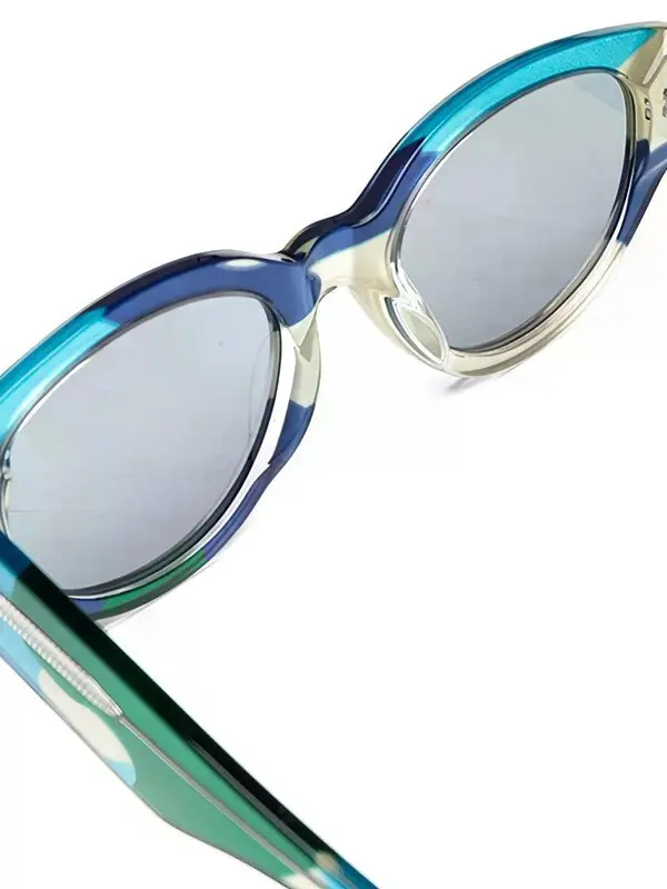 RETROSUPERFUTURE Drew Mama Andy Warhol Camouflage Patchwork Round Sunglasses