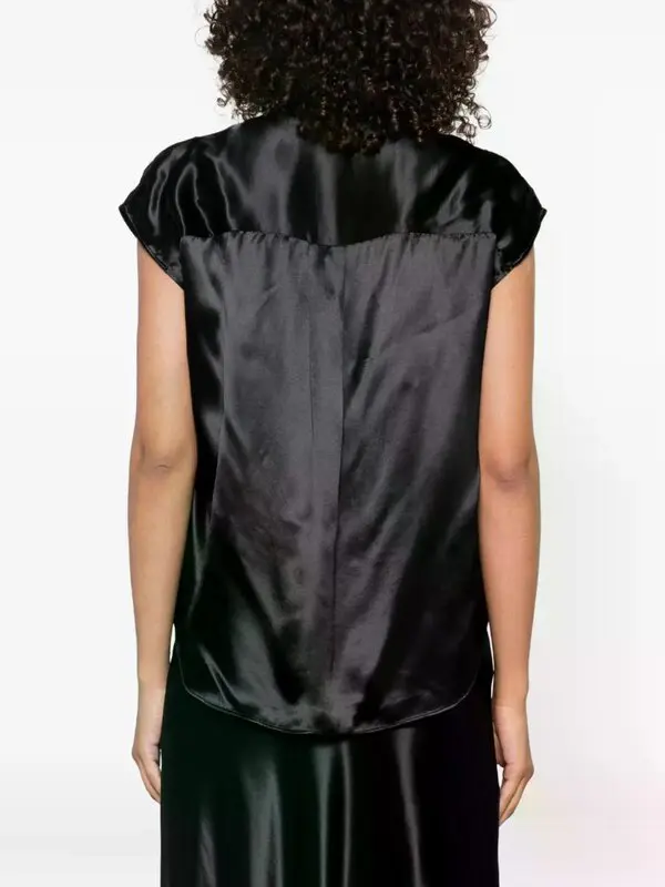 Alberta Ferretti Satin-effect Twist Blouse - Black