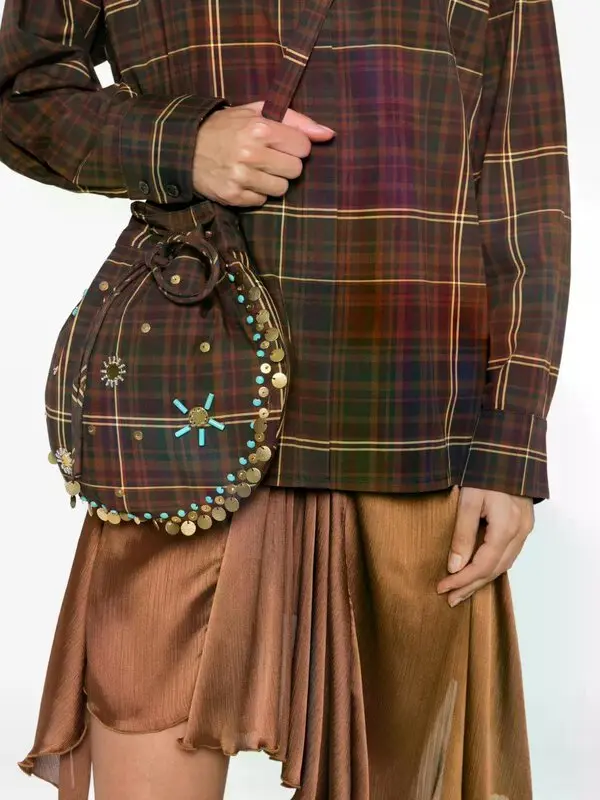 SIEDRES Athelia Checked Embellished Top