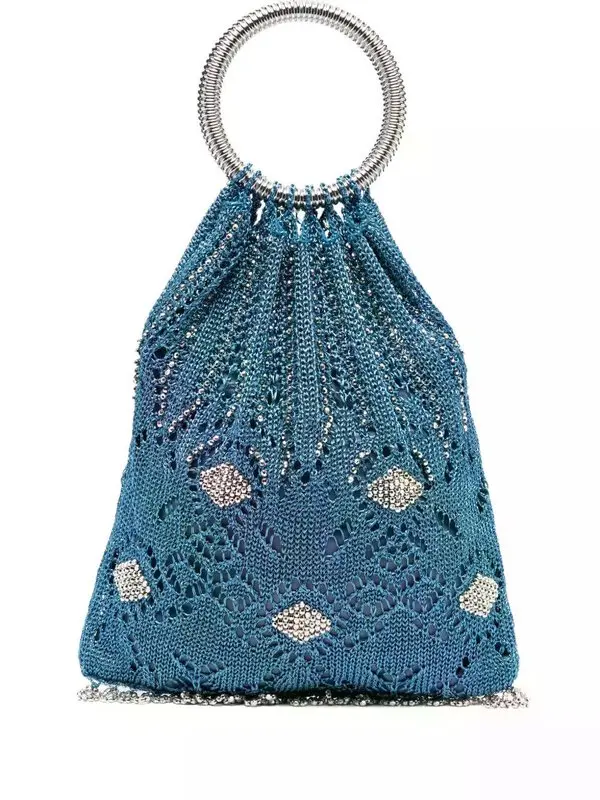 Rabanne Beaded Circular-handle Tote Bag