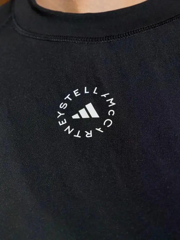 Adidas By Stella McCartney Long-sleeve Cropped Top With Logo Detail