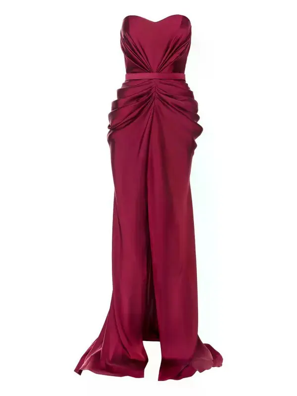 ANA RADU Strapless Draped Maxi Dress