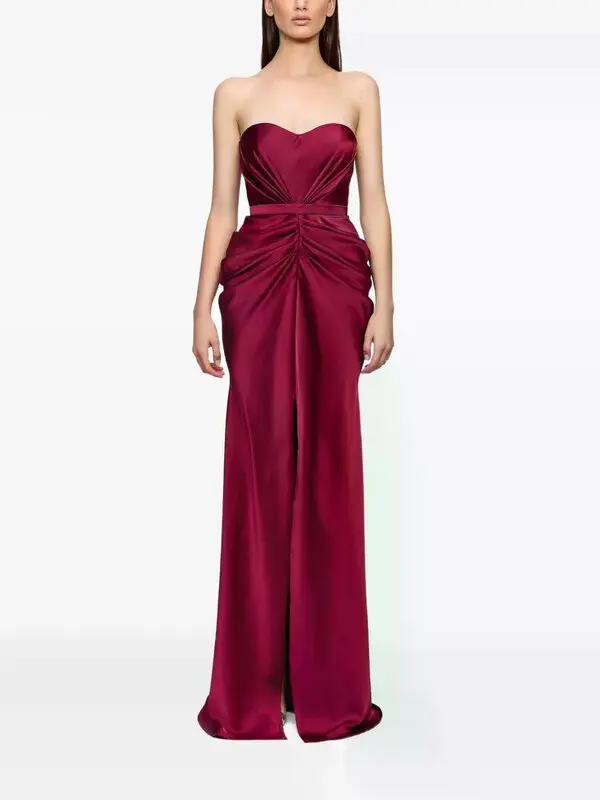 ANA RADU Strapless Draped Maxi Dress