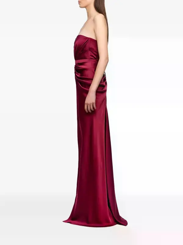 ANA RADU Strapless Draped Maxi Dress
