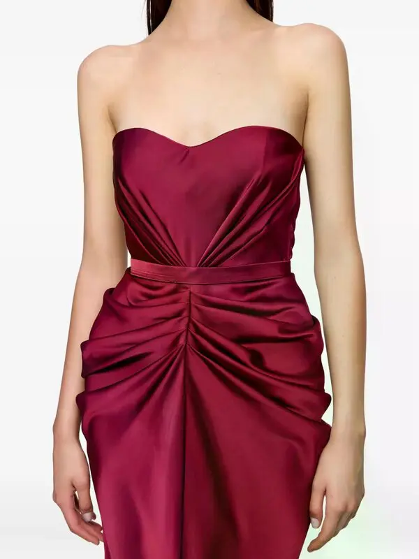 ANA RADU Strapless Draped Maxi Dress