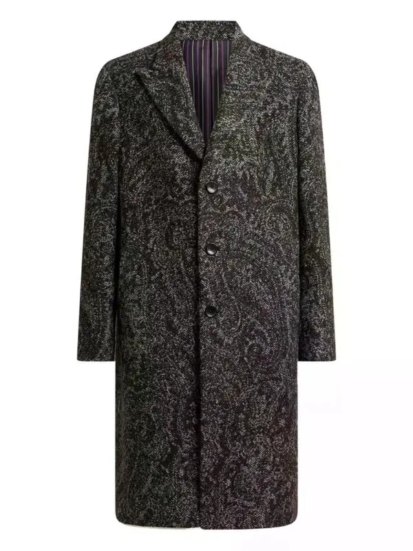 Etro Single-breasted Jacquard Coat