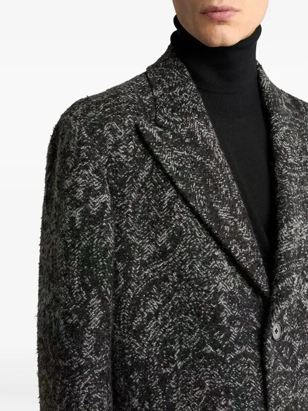 Etro Single-breasted Jacquard Coat