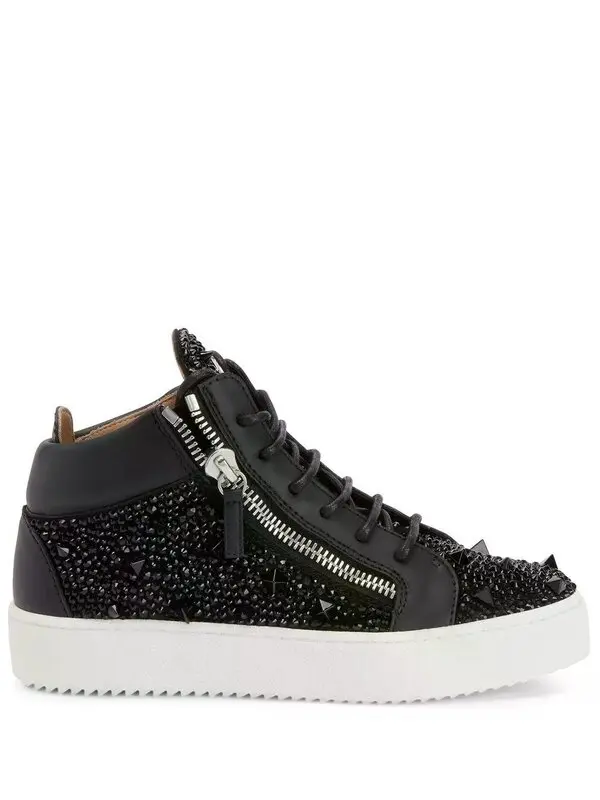 GIUSEPPE ZANOTTI Kriss Rhinestone-embellished Sneakers - Black