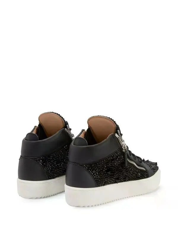 GIUSEPPE ZANOTTI Kriss Rhinestone-embellished Sneakers - Black