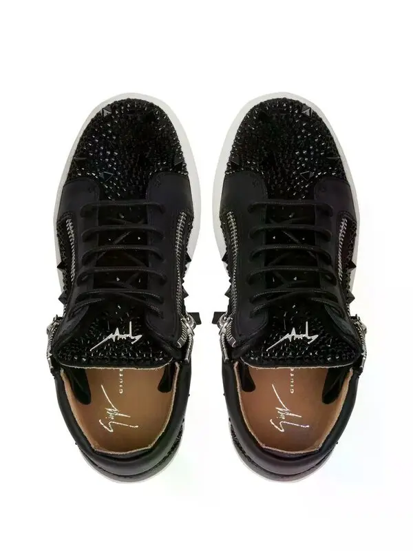 GIUSEPPE ZANOTTI Kriss Rhinestone-embellished Sneakers - Black