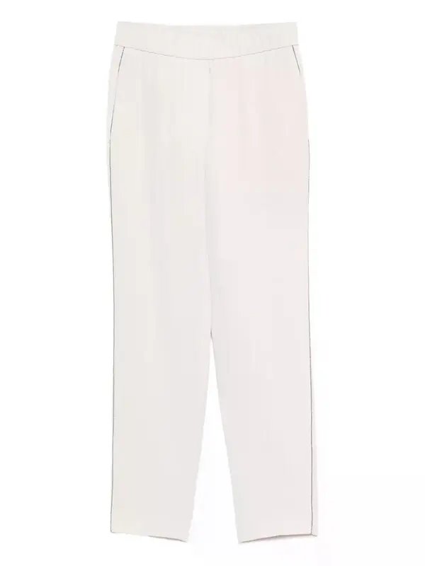 Peserico Elastic-waistband Side-stripe Trousers - Neutrals