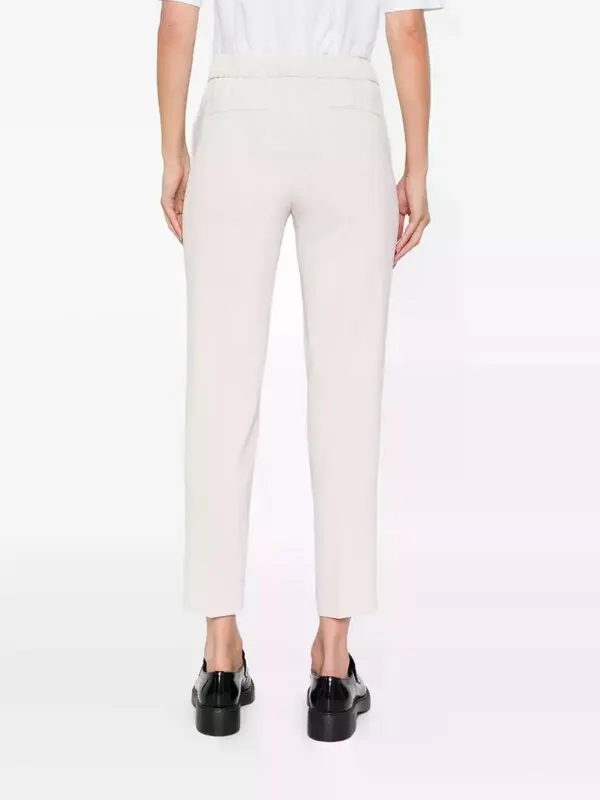 Peserico Elastic-waistband Side-stripe Trousers - Neutrals
