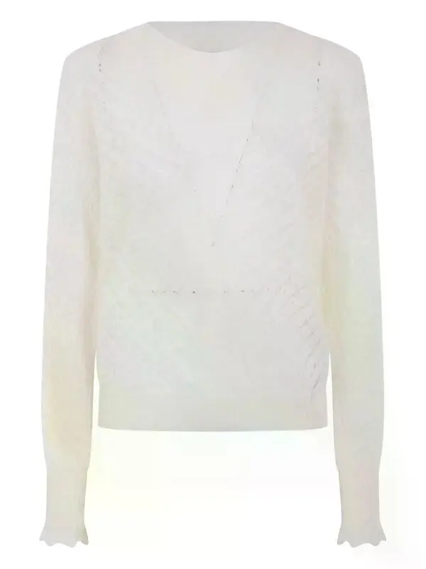 TWINSET Open Knit Crew Neck Sweater