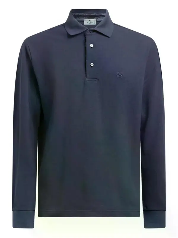 Etro Logo-embroidery Long-sleeve Polo Shirt