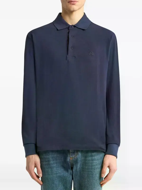 Etro Logo-embroidery Long-sleeve Polo Shirt