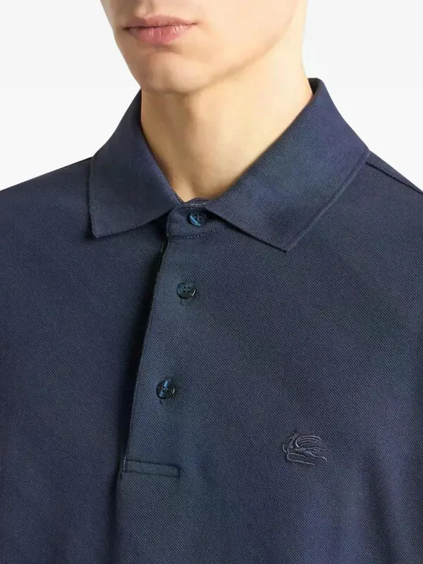 Etro Logo-embroidery Long-sleeve Polo Shirt