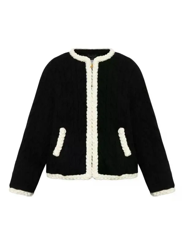 Moschino Cable-knit Jacket With Elbow Patches