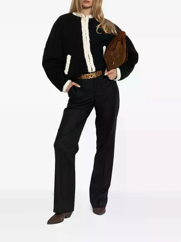 Moschino Cable-knit Jacket With Elbow Patches