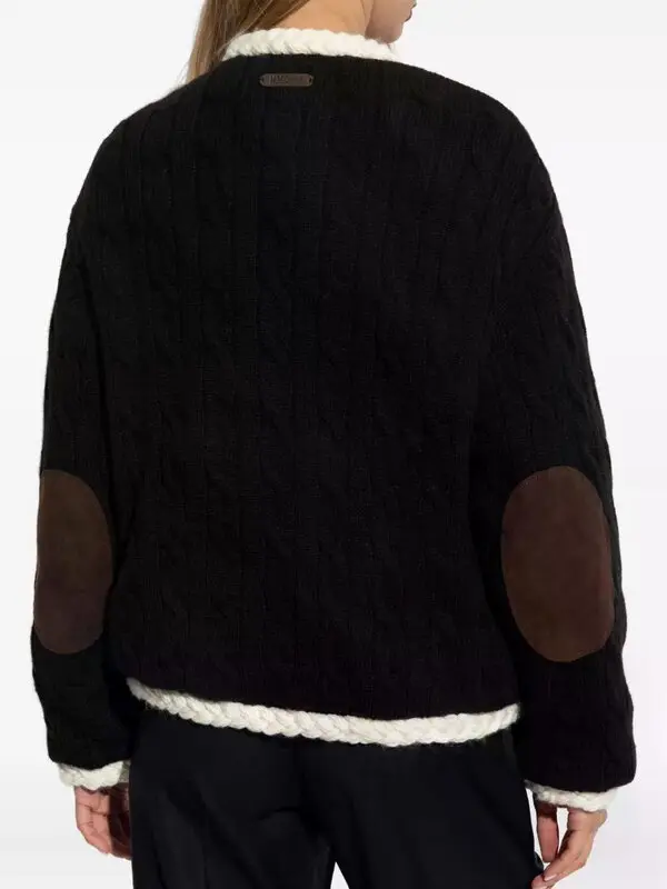 Moschino Cable-knit Jacket With Elbow Patches