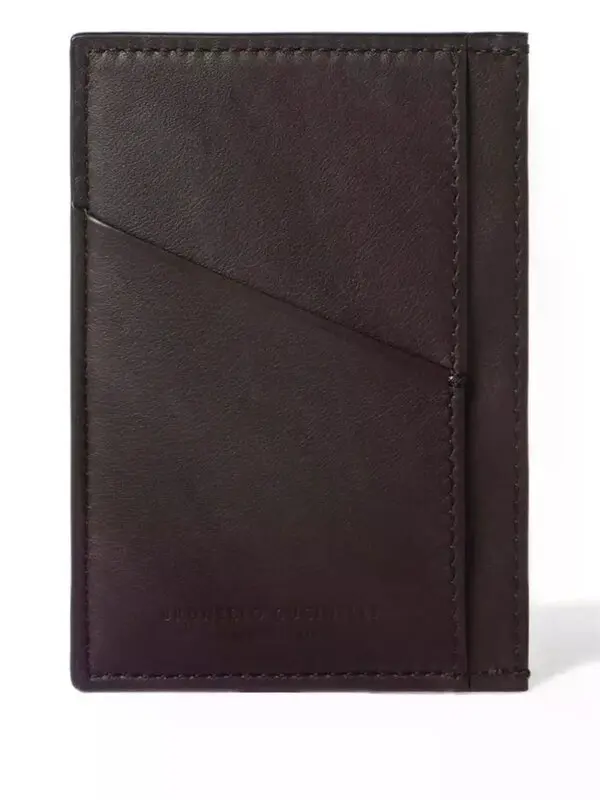 Brunello Cucinelli Leather Card Holder - Brown