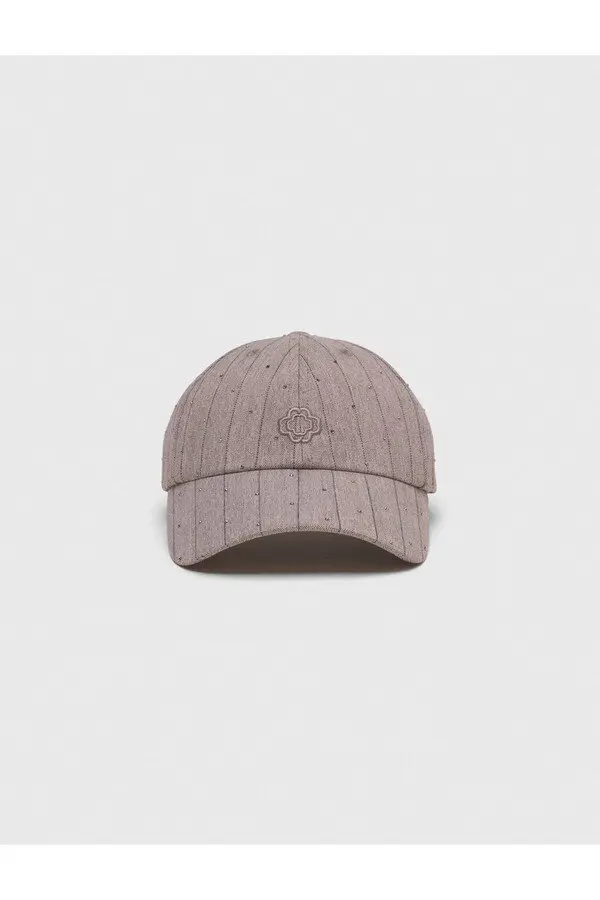 Maje Printed Cotton Cap - Grey