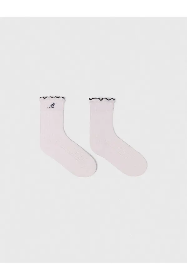 Maje Cotton Pointelle Socks - White