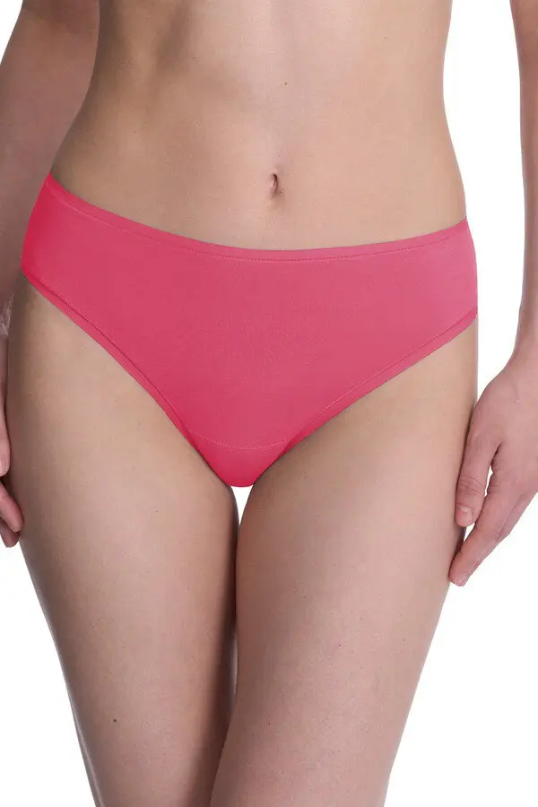 Natori Bliss Bare Cotton Thong - Fuchsia