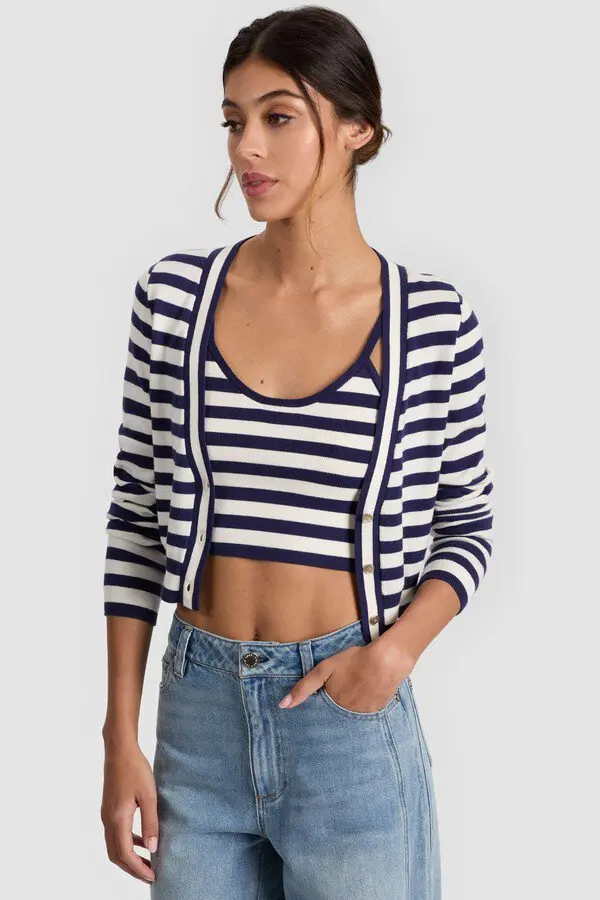 Alice + Olivia Grace Striped Cardigan