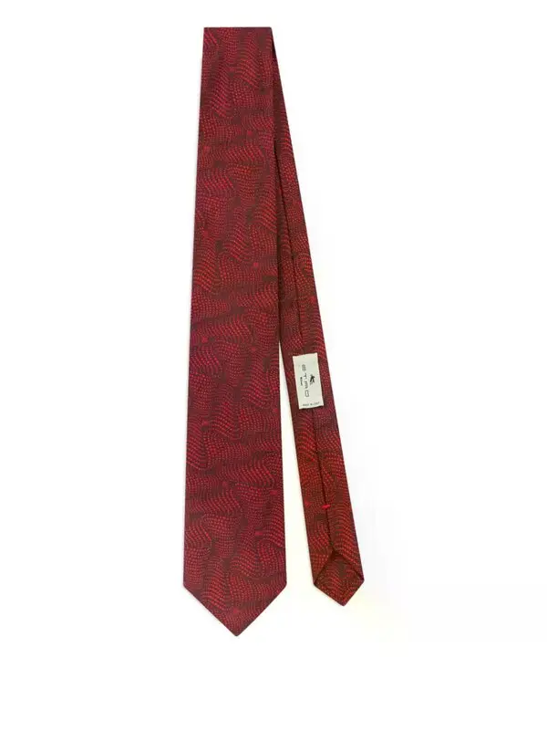 Etro Silk Swirl Pattern Neck Tie - Red