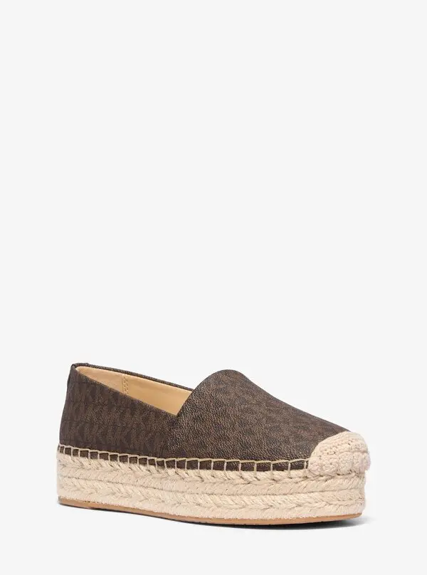 Michael Kors Lynn Signature Logo Platform Espadrille - Brown