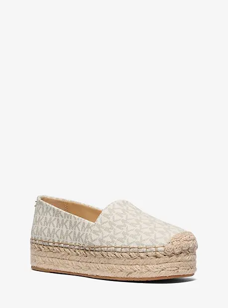 Michael Kors Lynn Signature Logo Platform Espadrille - Natural