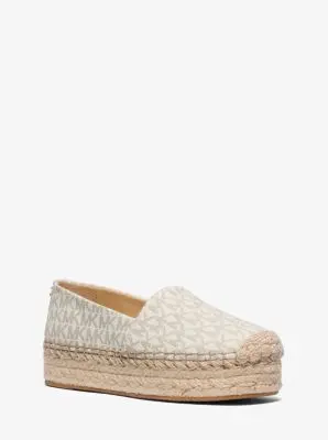 Michael Kors Lynn Signature Logo Platform Espadrille - Natural