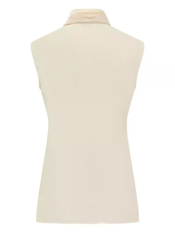 Alberta Ferretti Neck-tie Sleeveless Shirt - Neutrals