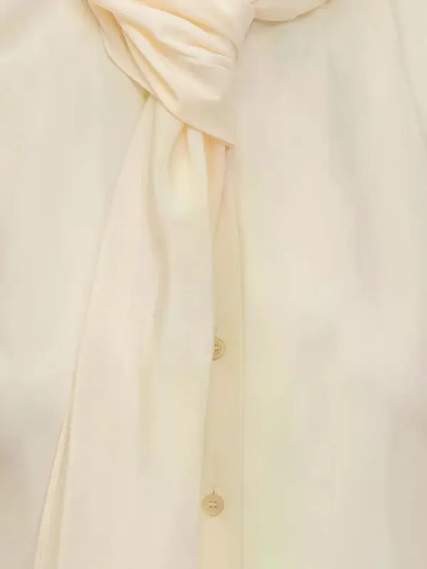 Alberta Ferretti Neck-tie Sleeveless Shirt - Neutrals