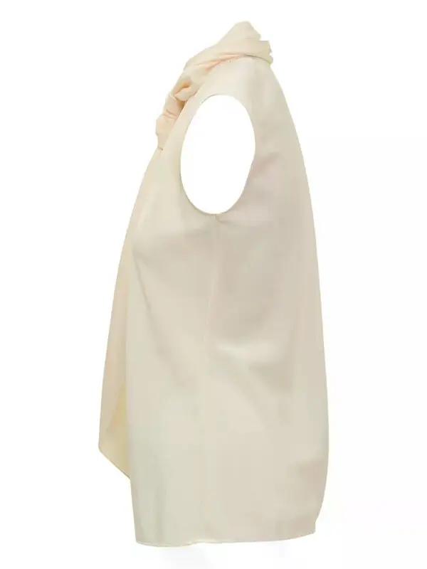 Alberta Ferretti Neck-tie Sleeveless Shirt - Neutrals