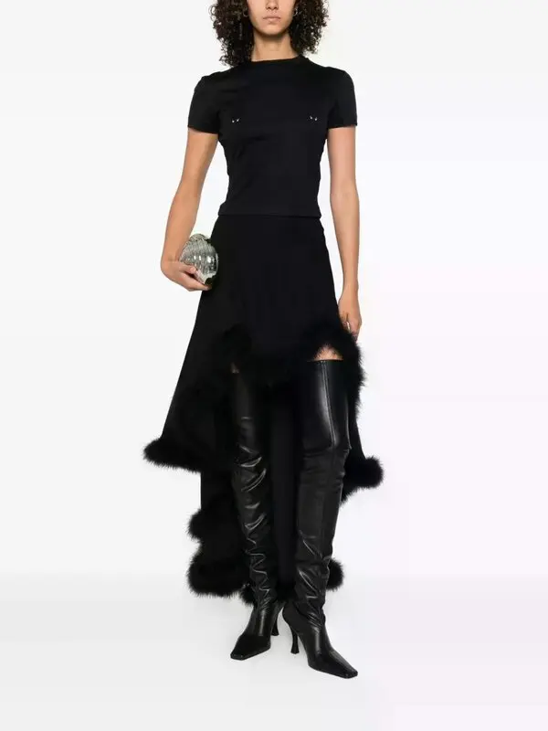 MUGLER Asymmetric Trimmed Skirt