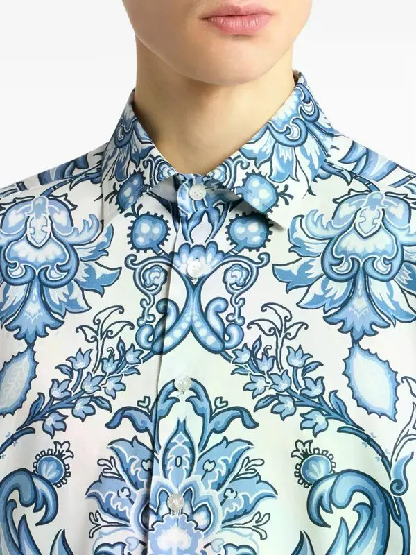 Etro Print Long-sleeve Cotton Shirt