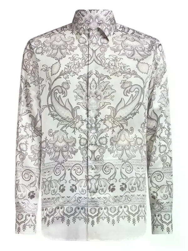 Etro Paisley-print Cotton Shirt - Neutrals