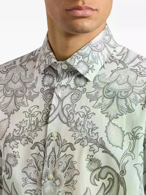Etro Paisley-print Cotton Shirt - Neutrals