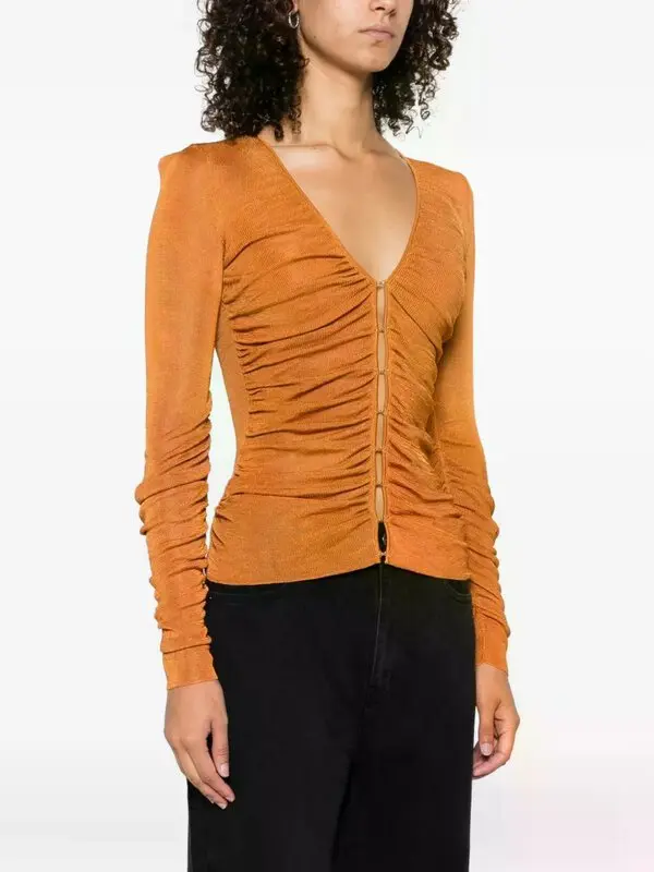 SELF-PORTRAIT V-neck Gathered Top