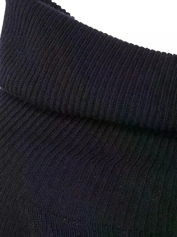 NUUR Cowl-neck Ribbed Knit Sweater - Black