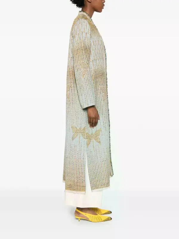 FORTE_FORTE V-neck Coat - Blue