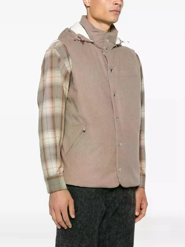 Brunello Cucinelli Hooded Gilet - Brown