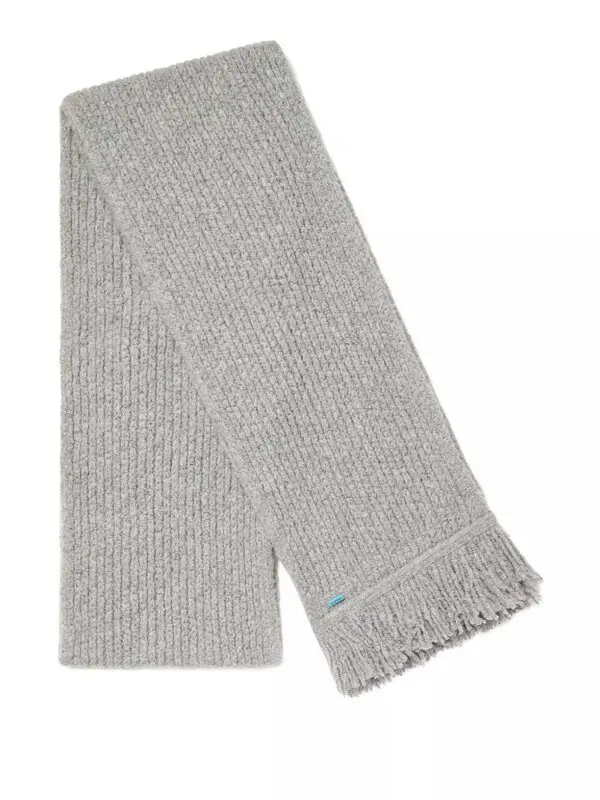 Alanui Fringed Ribbed Scarf - Grey