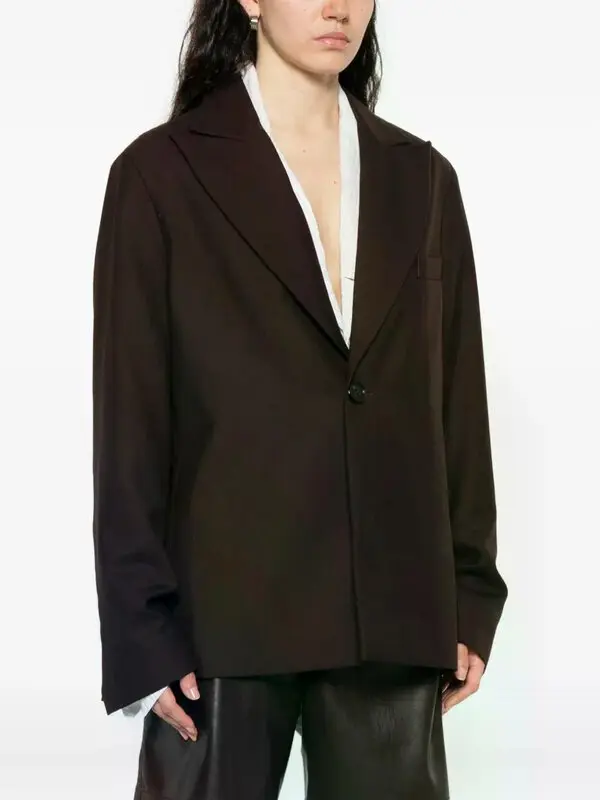Séfr Peak-lapel Blazer - Brown