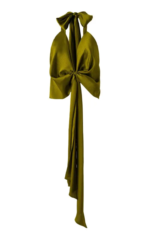 SIEDRES Bertille Tie-detailed Satin Top
