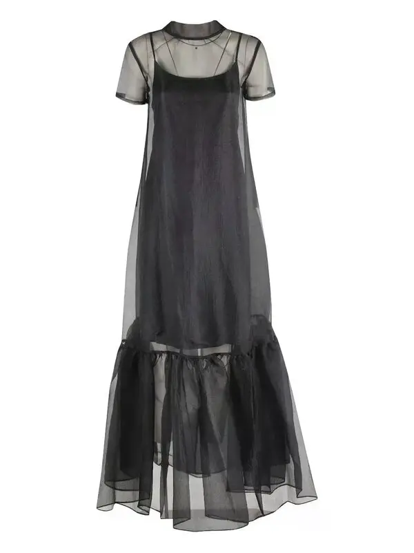 Staud Calluna Ruffled Tie-neck Maxi Dress