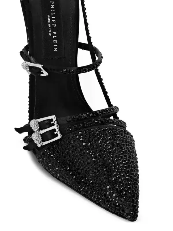Philipp Plein Multi-strap Embellished High-heel Slingback Pumps - Black